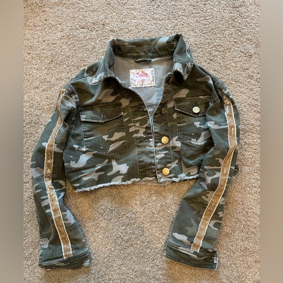 Justice | Jackets & Coats | Justice Jacket Button Up Camouflage Crop ...